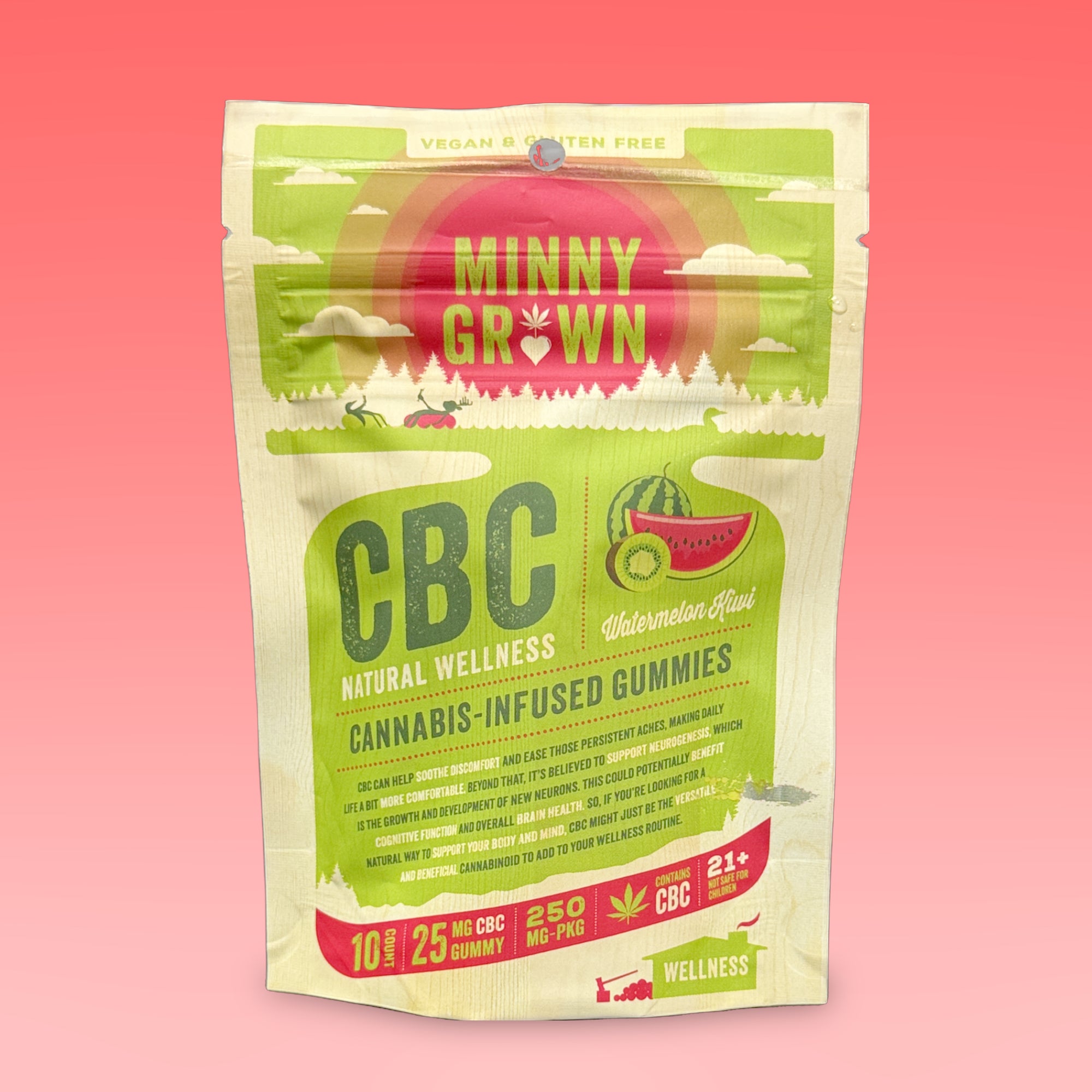 Minny Grown CBC Gummies - Watermelon Kiwi | higherplace